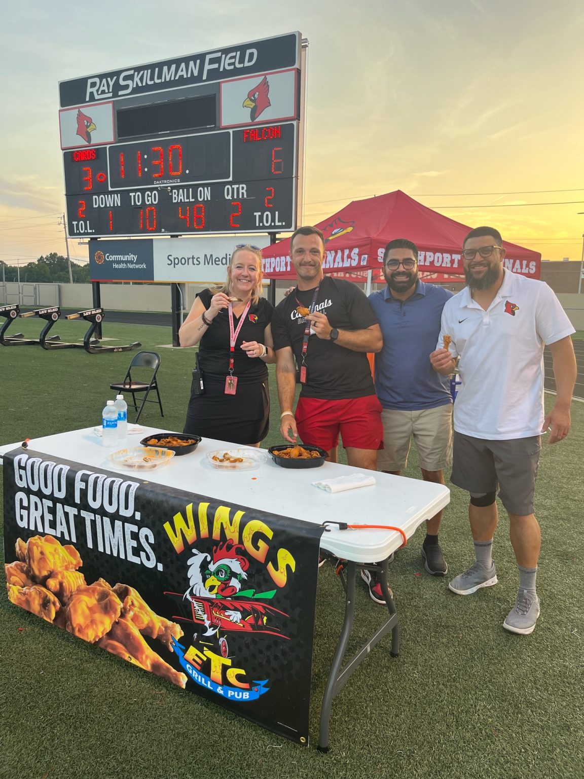 Southport High Principal crowned champion of Wings Etc. wing-eating ...